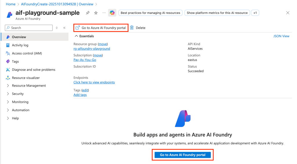 Getting Started with Azure AI Foundry Playgrounds – Dave McCollough