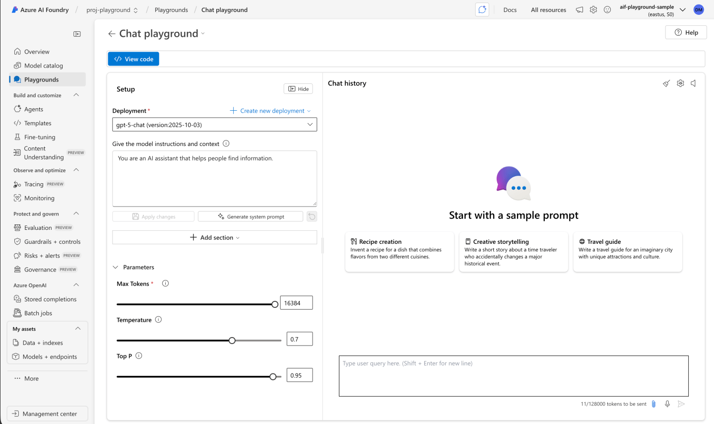 Getting Started with Azure AI Foundry Playgrounds – Dave McCollough